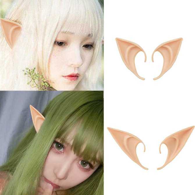 ชุดฮาโลวีน Hobbit Latex Elf Ears Party พร็อพสำหรับงานปาร์ตี้1คู่-สากล ...