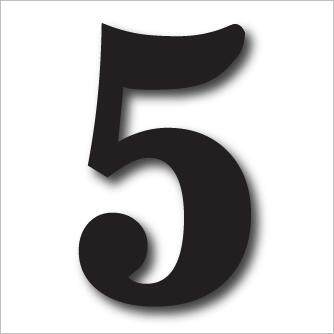 NUMBER 5 BLACK ACRYLIC LASER CUT LETTERING - ALPHABET AND NUMBER SIGNS ...