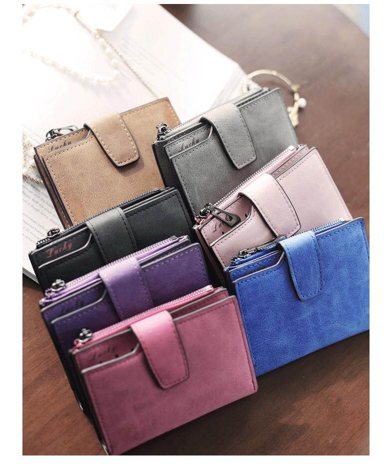 Fashion Small Female Purse short purse Lady Letter Snap Fastener Zipper ...