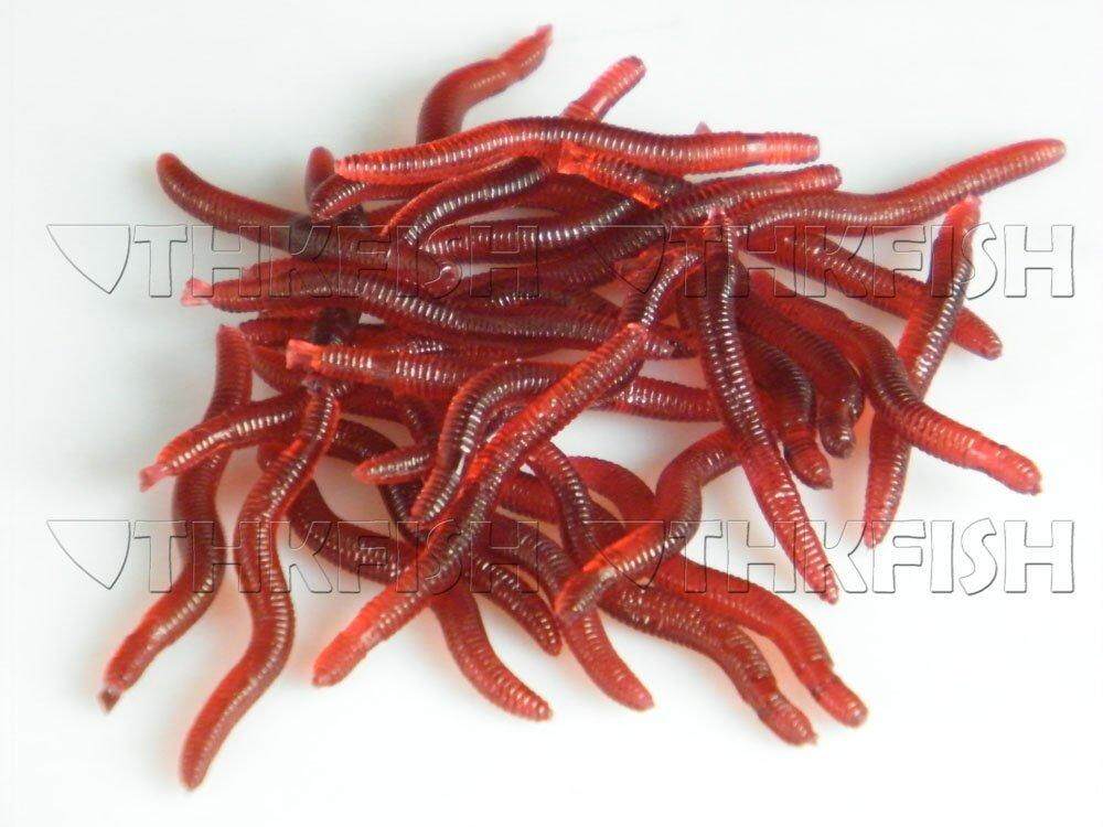SZWL 80pcs Earthworm Red Worms Soft Fishing Lure Baits - SZWL Trade ...