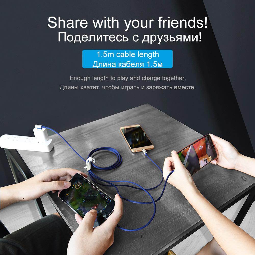 HOCO U17 3 in 1 สาย USB Lightning + Micro USB + USB 3.1 ประเภท C Fast ...