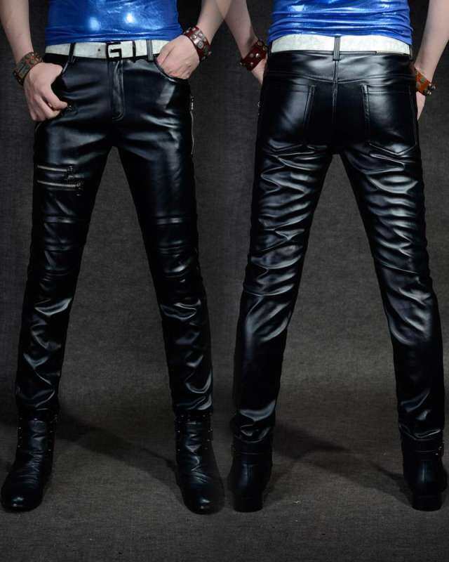 Autumn Men Leather Pants Korean Style Skinny Slim-Fit Nightclub Men's ...