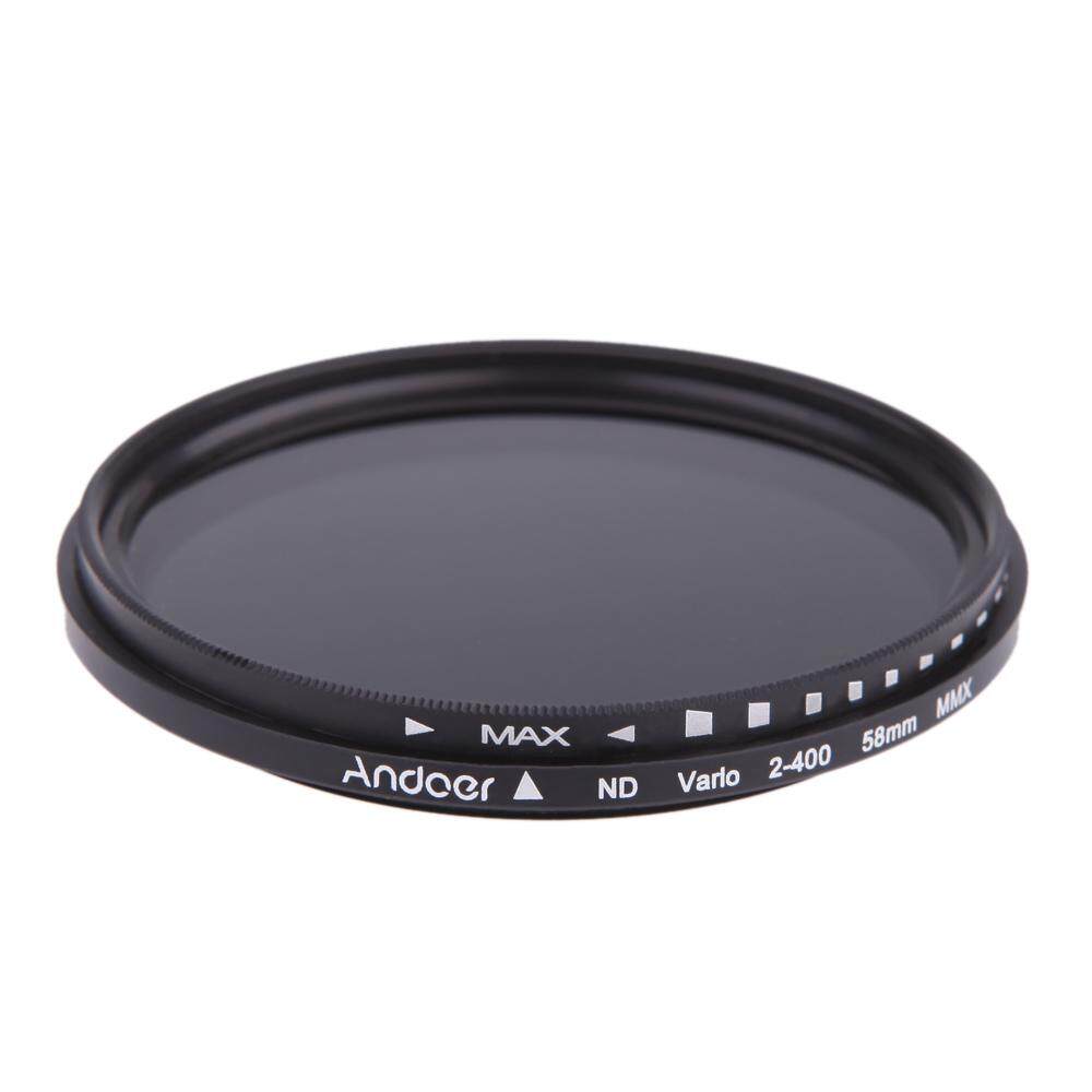 Andoer 58mm ND Fader Neutral Density Adjustable ND2 to ND400 Variable Filter for Ca-non Ni-kon ...