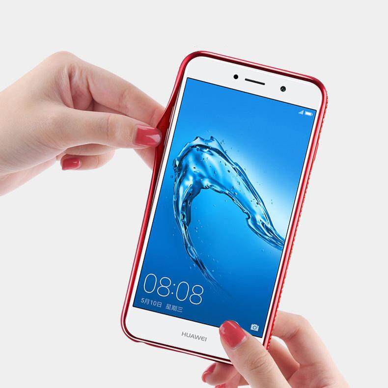 สำหรับ Huawei Enjoy 7 Plus Y7Prime 2017กรณีเทพธิดา Beauty Girl Silhouette เพชรสีกลับ ACover ...