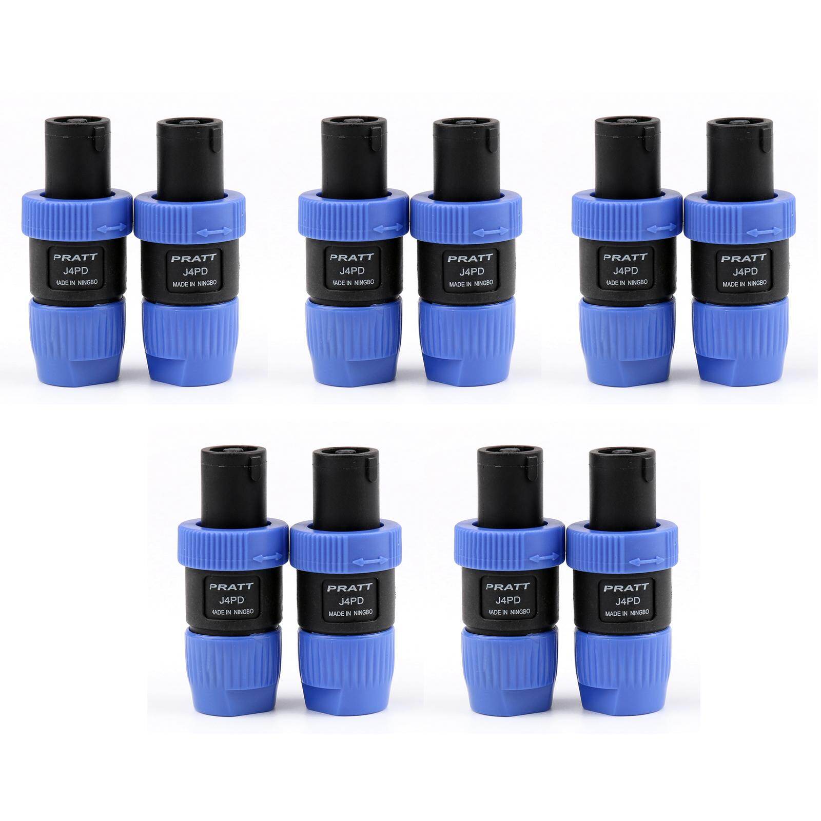 Areyourshop 10 Pcs Blue Speakon 4 Pin Male Plug Compatible Audio Cable ...