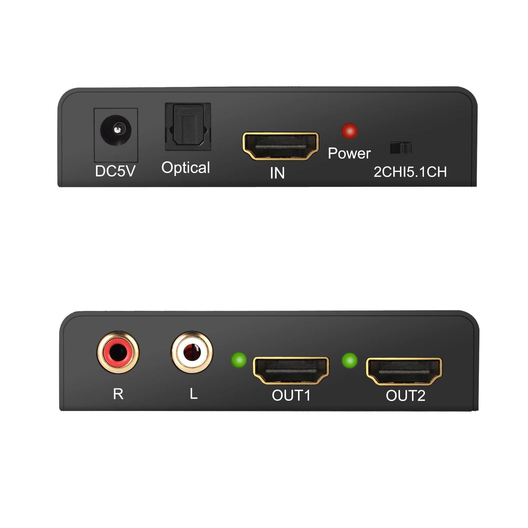 4K 3D 1 Xhdmi เป็น2 Xhdmi แปลง Optical Analog เครื่องแยกสัญญาณเสียง2.0 ...