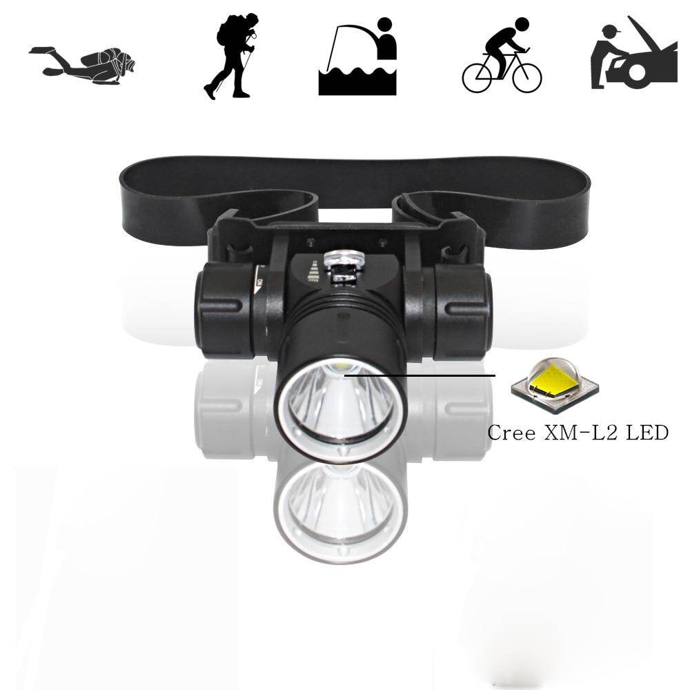 Scuba Dive Torch Waterproof Diving Head Light LED XM-L2 CREE Underwater ...