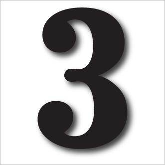 NUMBER 3BLACK ACRYLIC LASER CUT LETTERING - ALPHABET AND NUMBER SIGNS ...