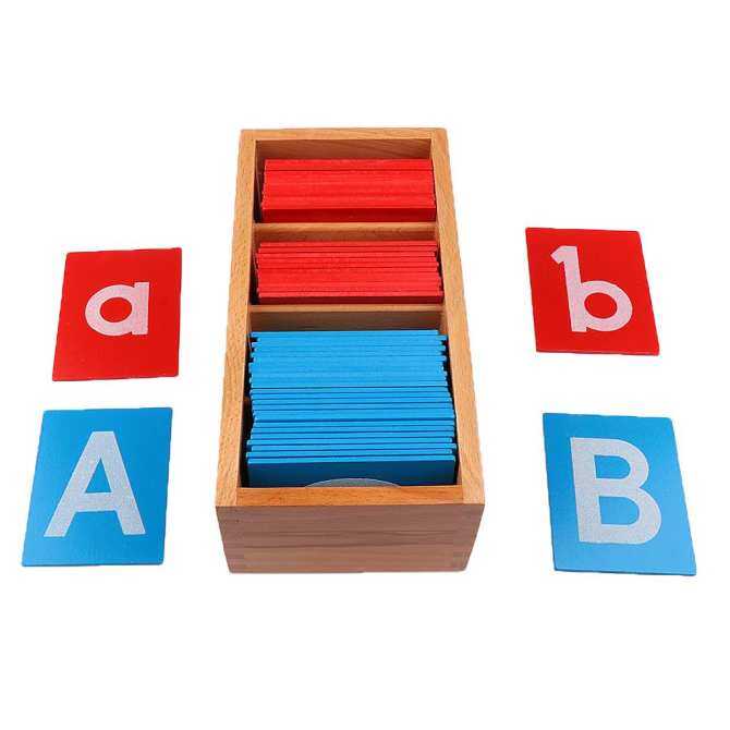 2021Fityle Wooden Montessori Sandpaper Alphabets Card Letter A-Z a-z ...