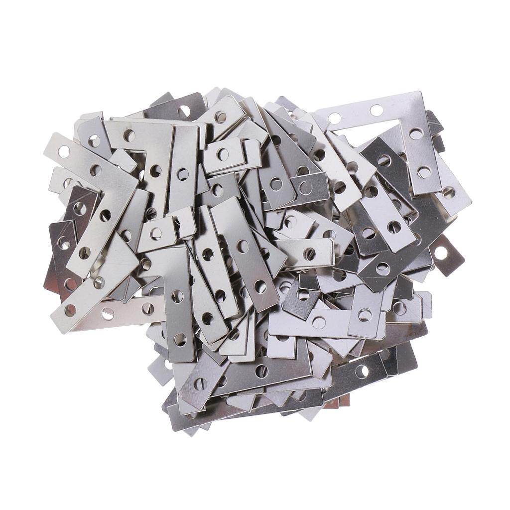 LazaraSale 100 Pieces Metal L Shape Corner Brace Plate Flat Angle ...