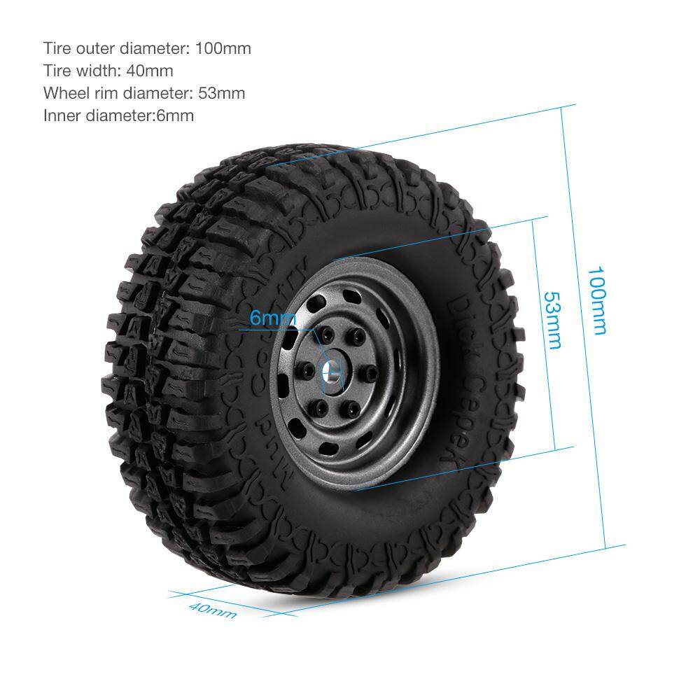 4pcs AUSTAR 3020+618GL 100mm 1.9'' Rim Rubber Tyre Tire Wheel Set for 1 ...