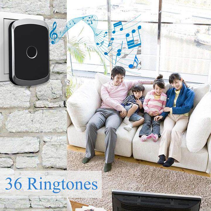 Wireless Door Bell Home Doorbell Waterproof 3 Volumes 36 Ringtones 1 ...