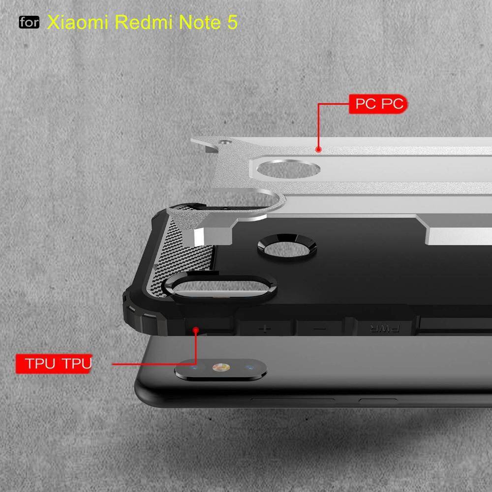 For Xiaomi Redmi Note 5 Phone Case, Shockproof Hard Rugged Hybrid Armor ...