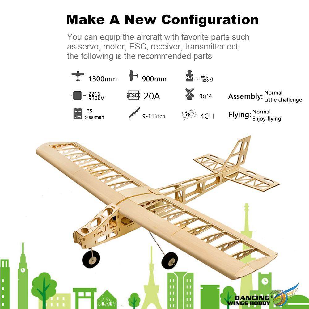Dancing Wings Hobby T2501 EP Cloud Dancer Training Plane Balsa Wood 1 ...