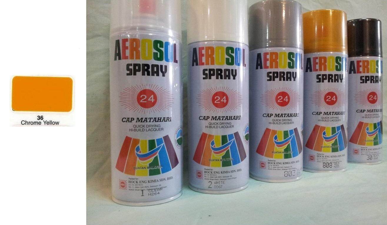 1 can #36 Chrome Yellow 400ml SUN24 Aerosol Spray Paint (Standard Color ...