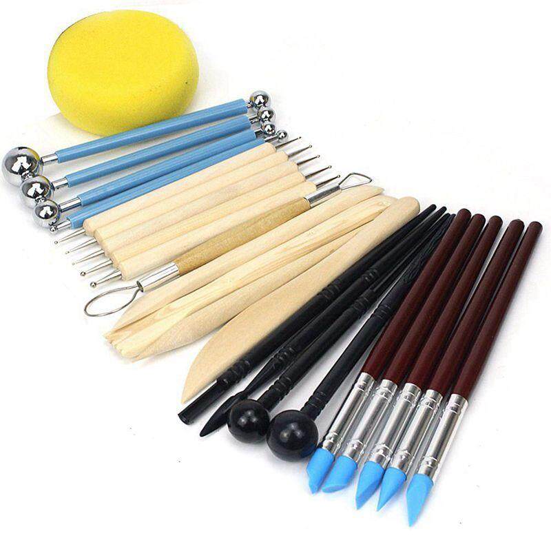 Thai ONLY 24pcs Ball Stylus Dotting Tools Clay Pottery Modeling Set Carving Tools Rock Painting ...