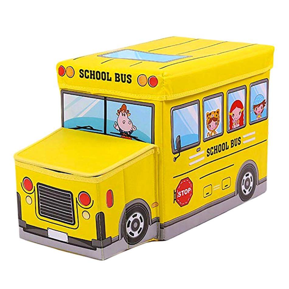 Sandy's Multipurpose Police Car School Bus Vehicle Toy Storage Box And ...