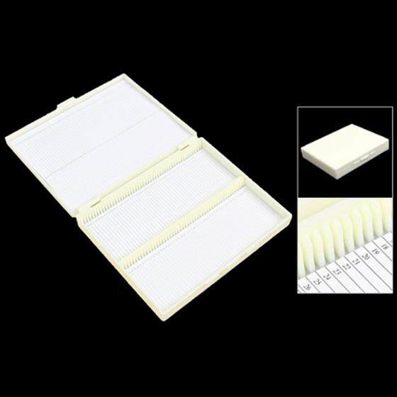 20cm x 16cm White Plastic Rectangular 100 Slides Microscope Box ...