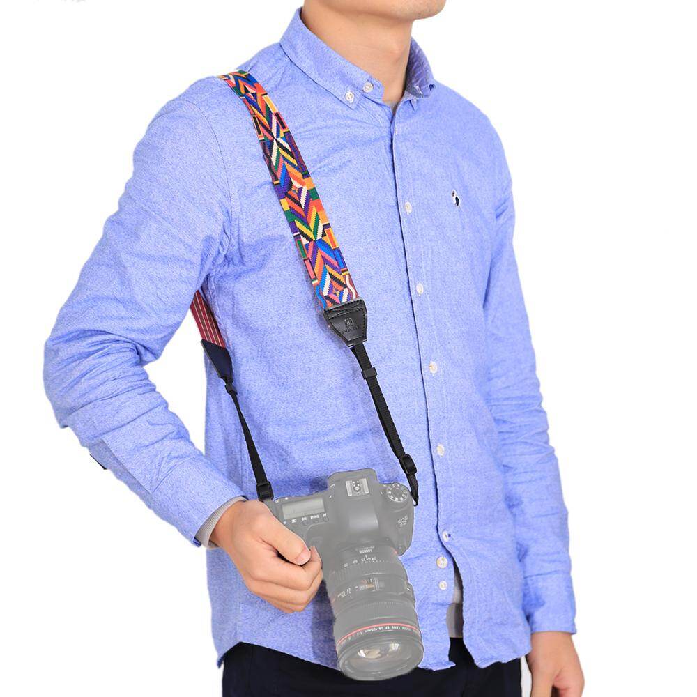 Retro Style Double Cotton Yard Colorful Pattern Shoulder Neck Strap ...