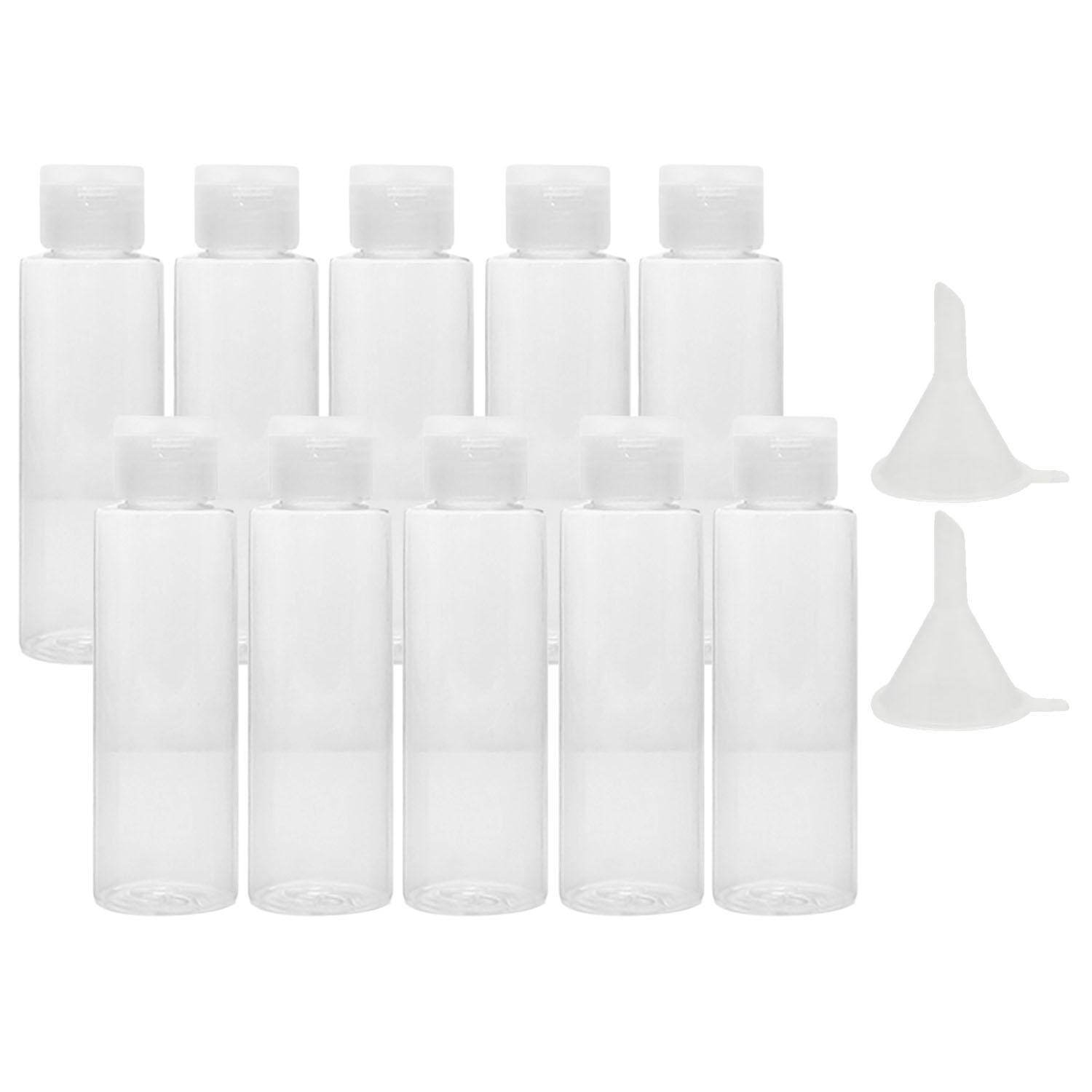 10 PCS 100ml Clear Plastic Air Flight Travel Bottles Set Lotion Shower ...
