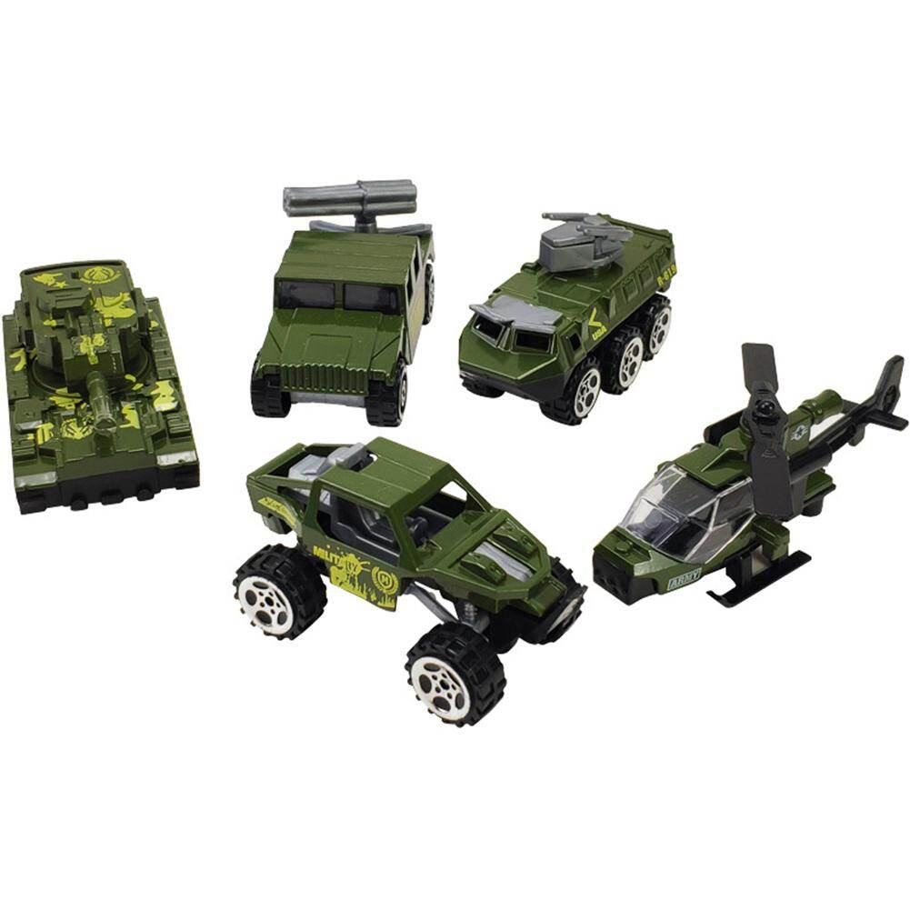 ZJ 5Pcs/Set Pull Back Car Mold Toys Alloy Military Vehicle Car Model ...