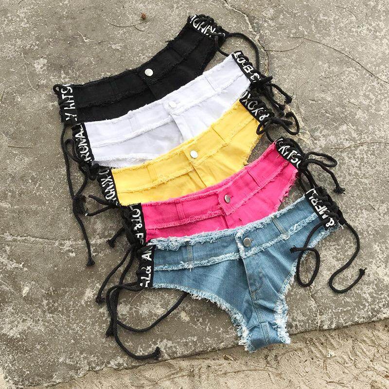 Micro Mini Short Denim Shorts Female Night Club Low Waist Beach Thong ...