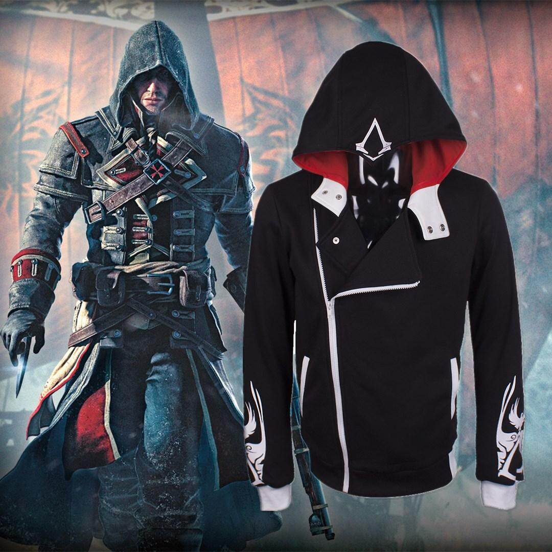 Assassins Creed Men Hoodies บางและหนาหนาเสื้อชุดคอสเพลย์ซิปฮาโลวีน ...