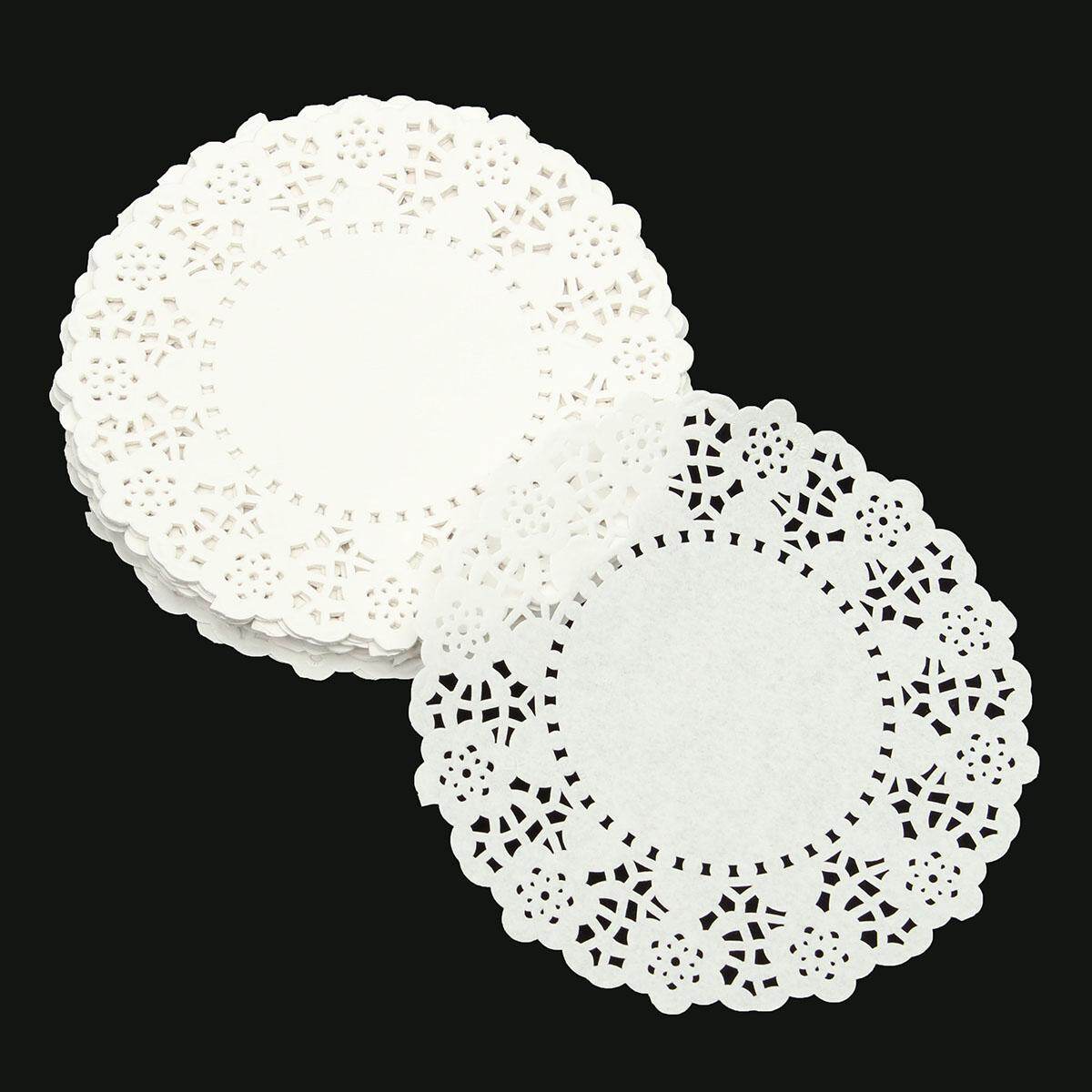 Practical 100Pcs 4.5 Inch Vintage Romantic Flower Embossed Round Paper ...