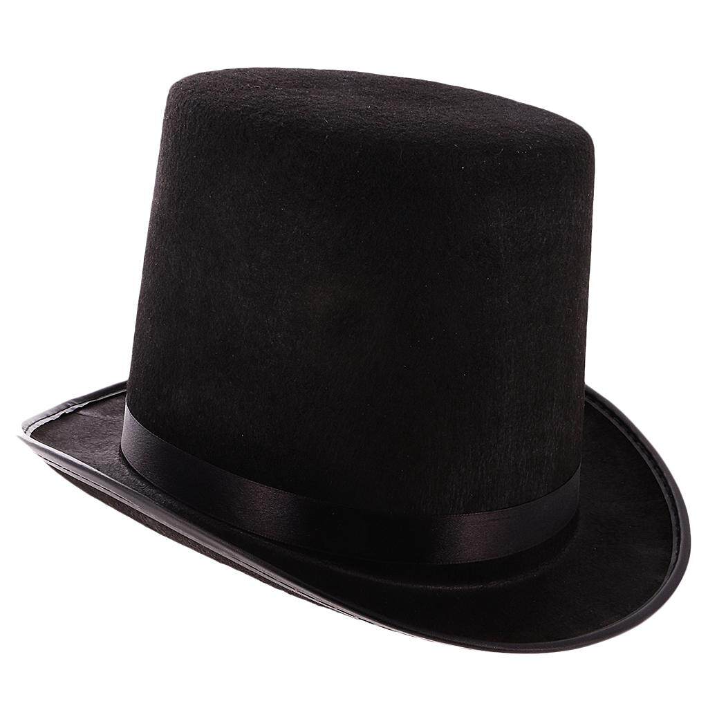 LazaraHome Tall Black Top Hat Victorian Steampunk Magician Ringmaster ...