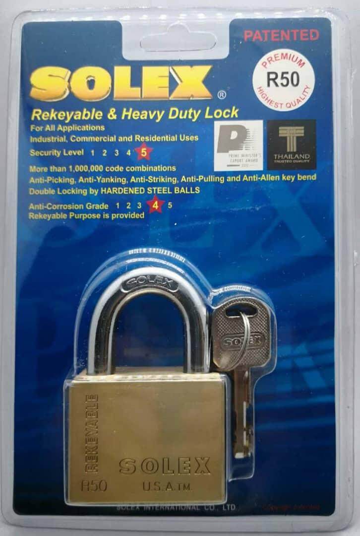 Solex Heavy Duty R50 Brass Padlock 50mm | Lazada
