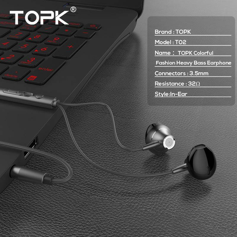 Topk F03 In-Ear Headphones 3.5Mm Hifi Subwoofer Earbuds Headphone ...