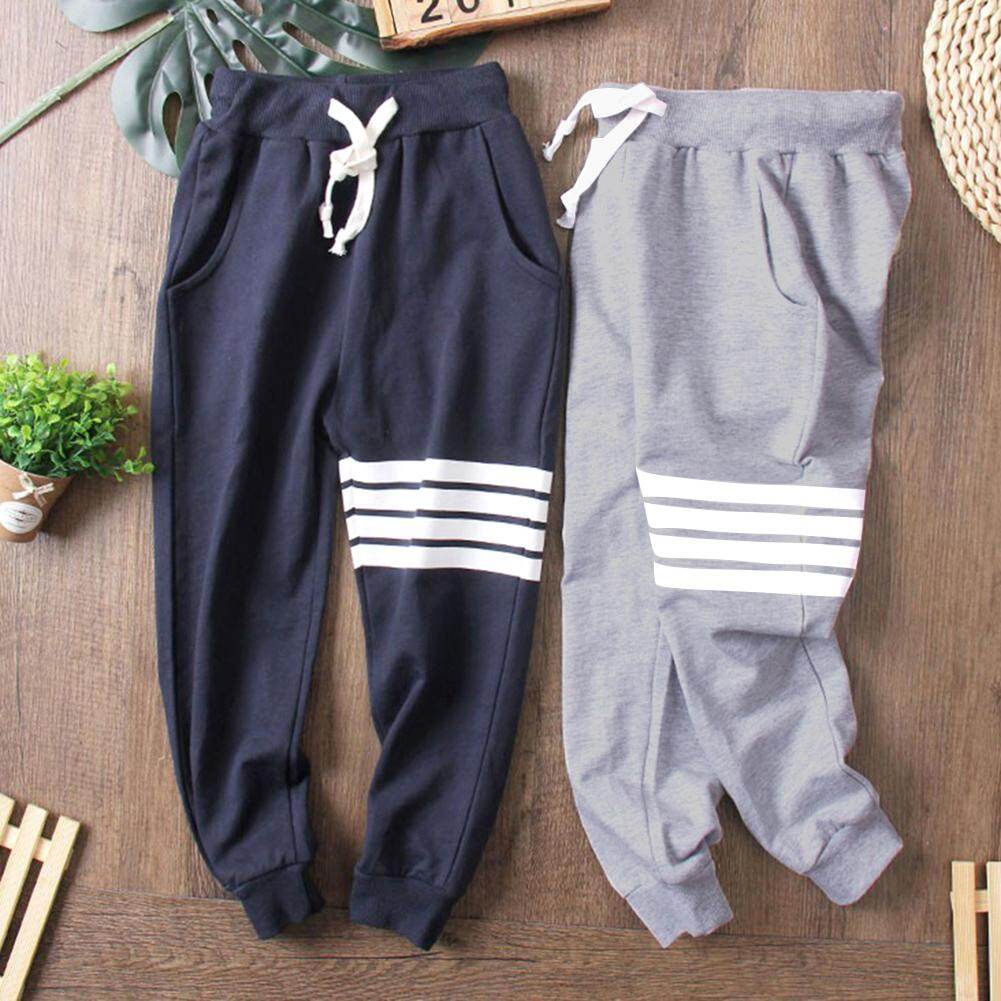 ZJ Fashion Children Baby Boy Girl Cotton Sports Pants Casual Stripe ...