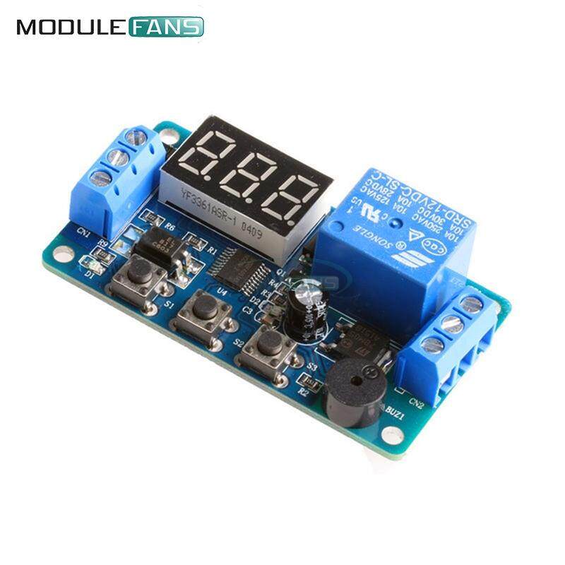 Digital LED Display Time Delay Relay Module Board DC 12V Control Programmable Timer Switch ...