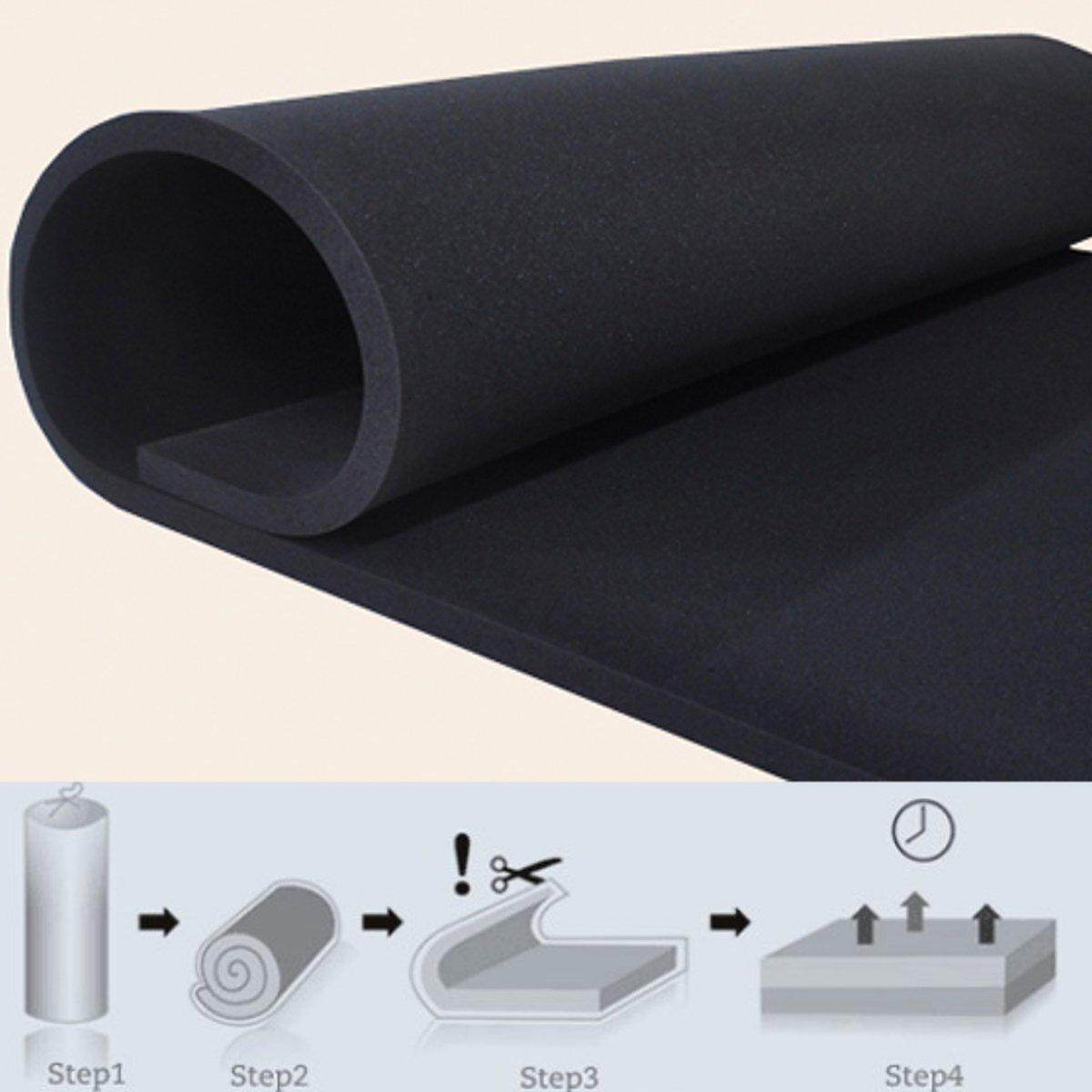 79"X24" Upholstery Black High Density Foam Cushion Rubber Sheets Sofa ...