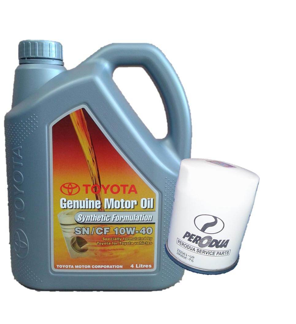 Toyota SYNTHETIC FORMULATION Engine Oil SN/CF 10W40 4 liter + PERODUA ...