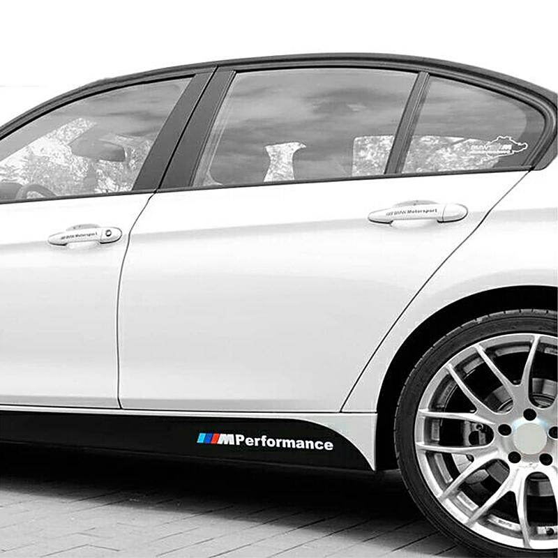 2 ชิ้น/เซ็ตรถจัดแต่งทรงผม /// M ประสิทธิภาพรถสติ๊กเกอร์ร่างกาย D ecals สำหรับ BMW E46 E39 E38 ...