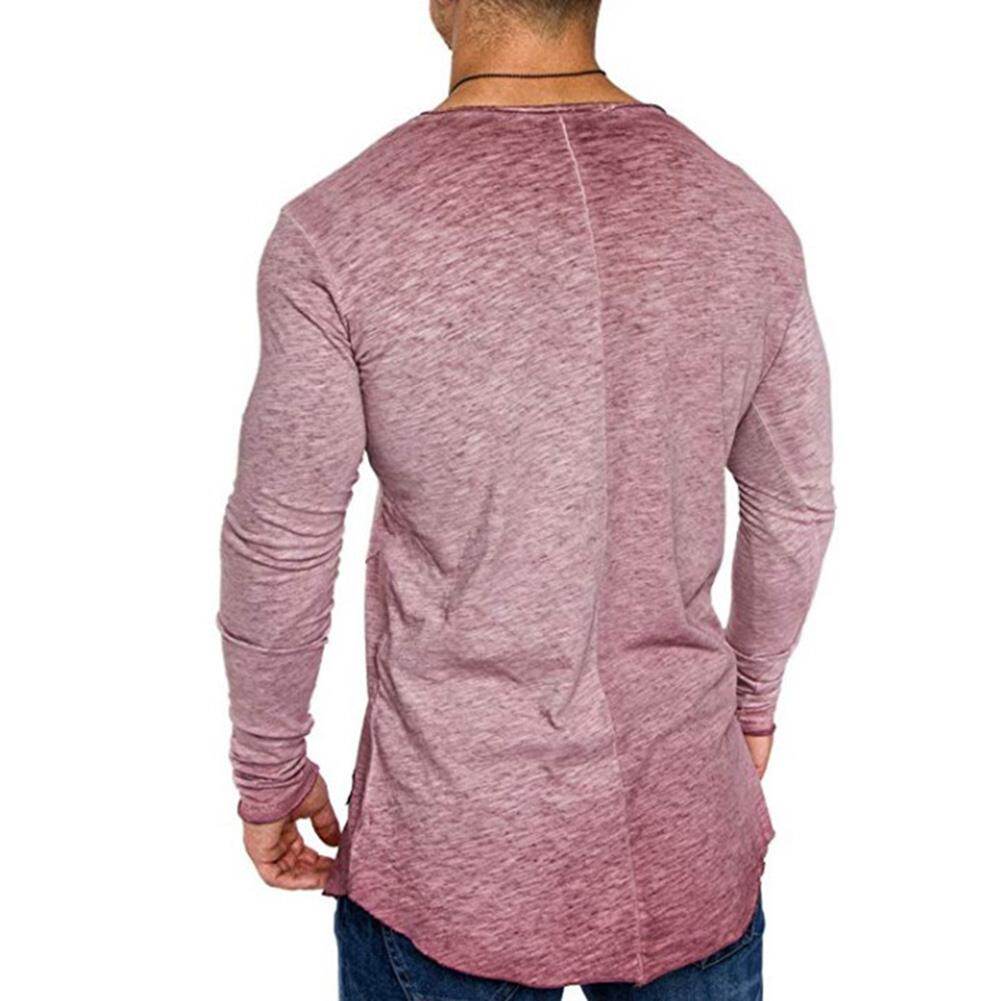 Yfashion Men Vivid Color Shirt Long Sleeve Casual Tops Soft Cotton ...