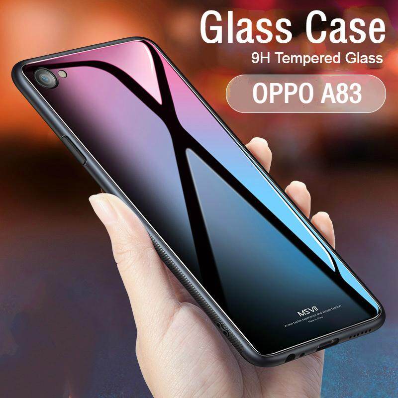 For OPPO A83 Glass Case Clear Full Protection Tempered Glass Back Cover ...