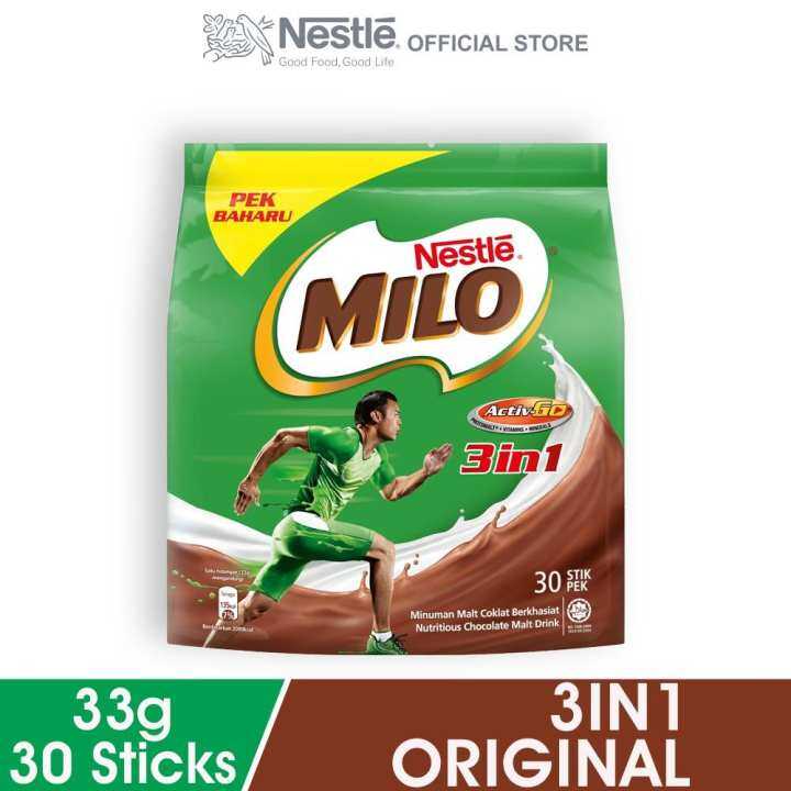 NESTLÉ MILO 3IN1 ACTIV-GO CHOCOLATE MALT POWDER 30 Sticks 33g | Lazada