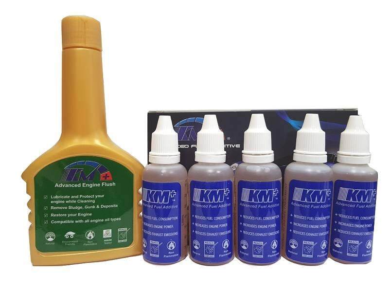 KM+ Advanced Engine Flush (Eco-friendly) + KM+ Advanced Fuel Additives ...