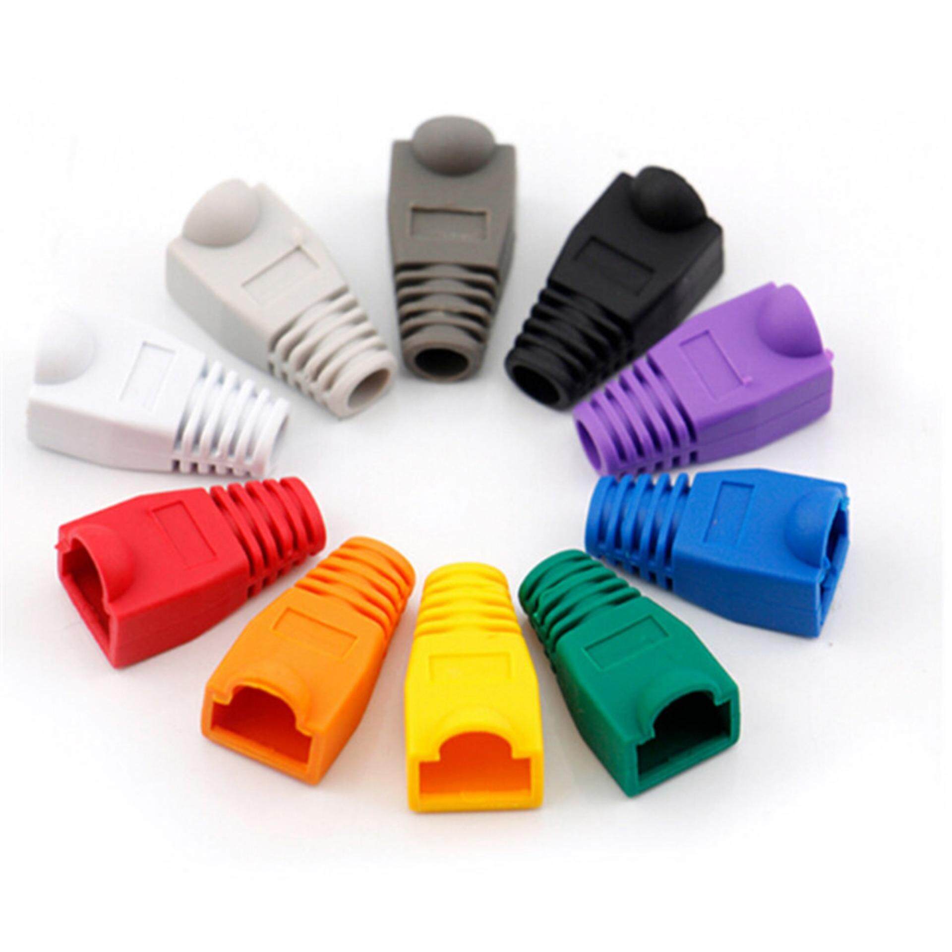 50PCS Modular RJ45 Network Cable Connector Plug Boot Strain Cover Caps ...