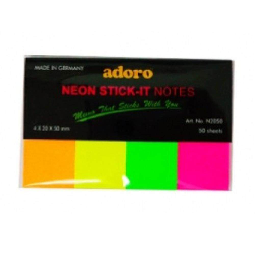 Adoro Neon Stick-It Notes 4 x 20 x 50mm (N2050) | Lazada