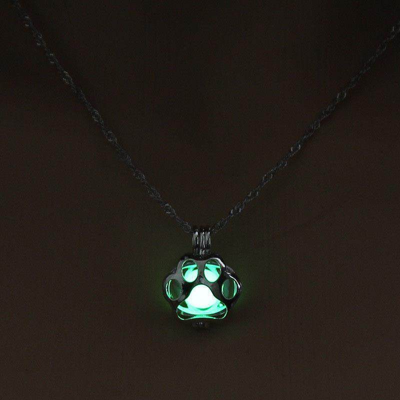 Luminous Glow In The Dark Necklace Hollow Glowing StoneChoker Pendants ...