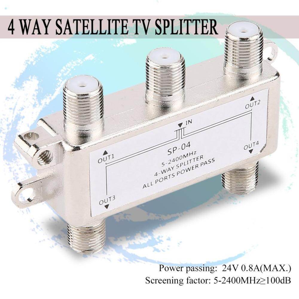 4 Way 4 Channel Satellite/Antenna/Cable TV Splitter Distributor 5 ...