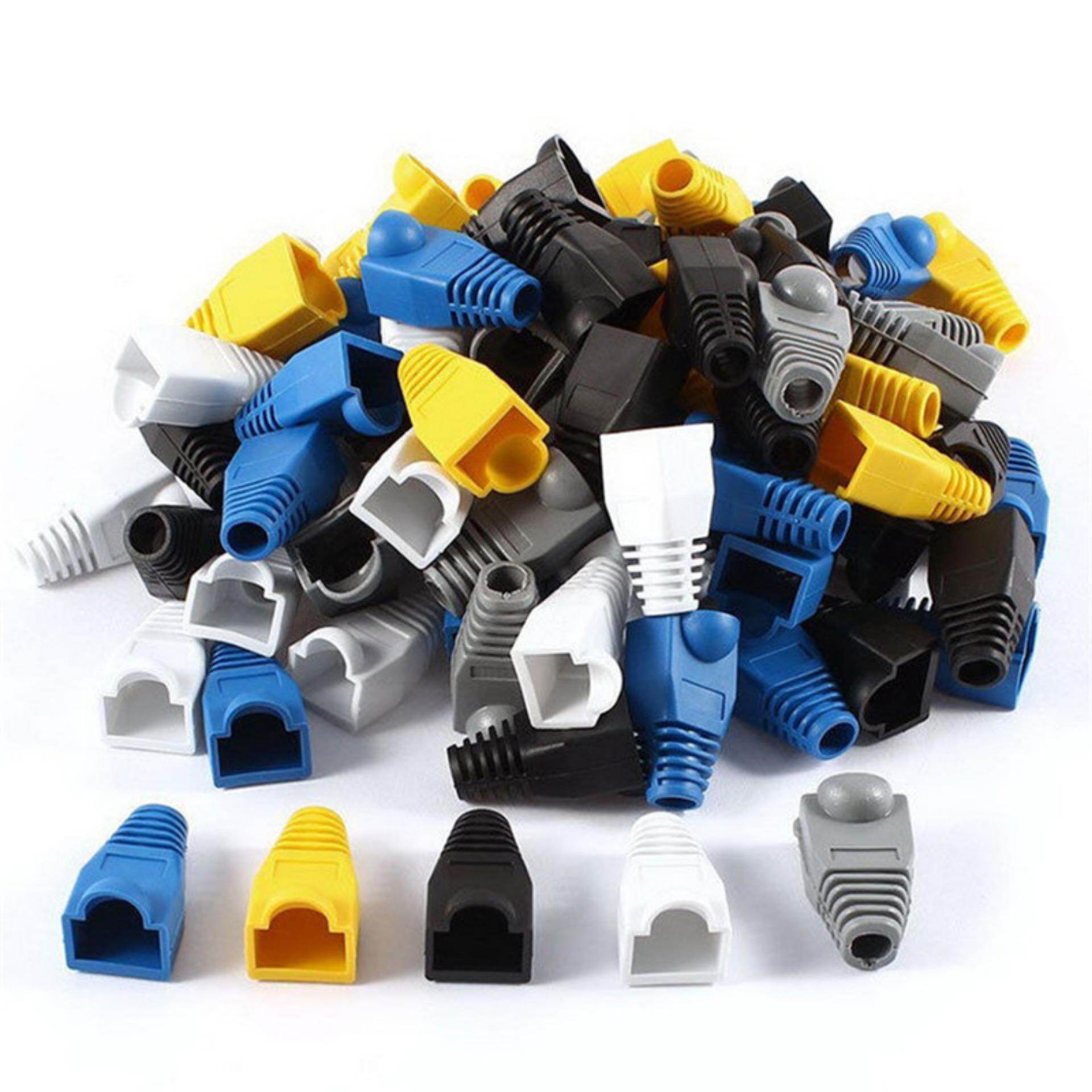 50PCS Modular RJ45 Network Cable Connector Plug Boot Strain Cover Caps ...