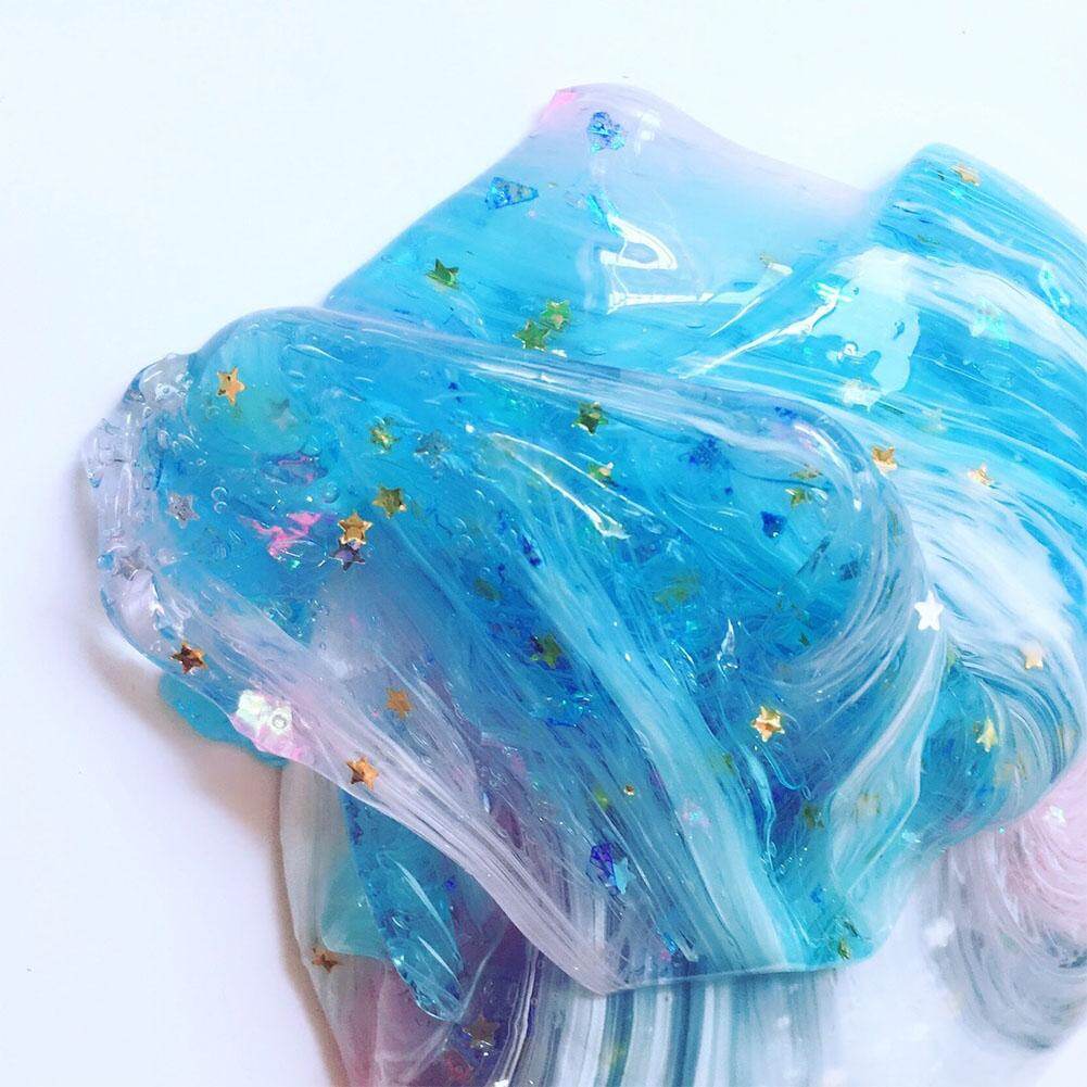 Starry เมฆ Slime สีสัน DIY ปุย Sequins คริสตัลโคลนของขวัญของเล่นเพื่อ ...
