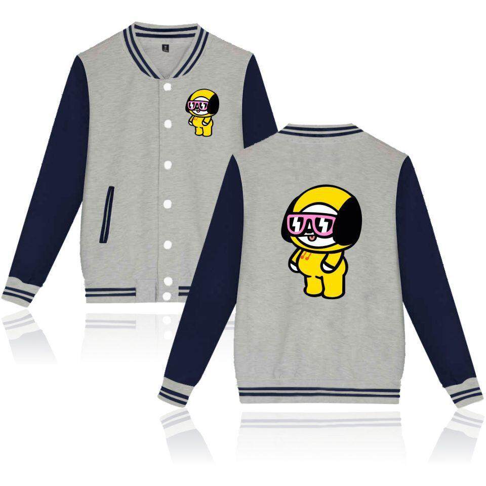 Bangtan Boys BT21 Baseball Hoodie Men Women RJ CHIMMY COOKY VAN Casual ...