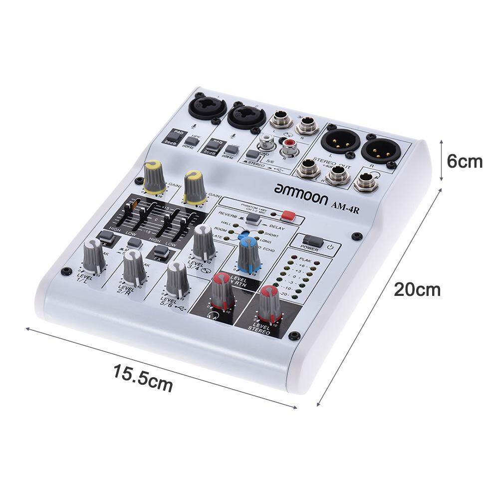 Ammoon AM-4R 6-Channel Digital Audio Mixer mixing Console สำหรับการ ...