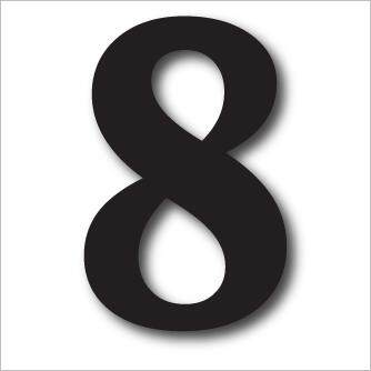 NUMBER 8 BLACK ACRYLIC LASER CUT LETTERING - ALPHABET AND NUMBER SIGNS ...