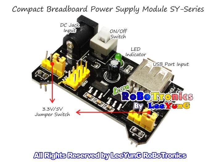 Arduino Breadboard Power Supply 5V 3.3V Module for MB102 Breadboard ...